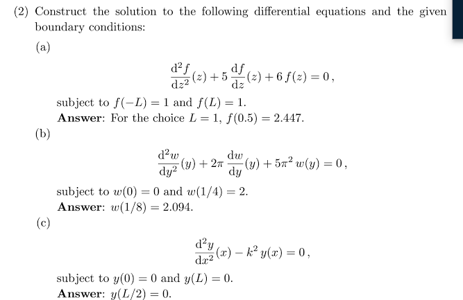 Solved (2) Construct the solution to the following | Chegg.com