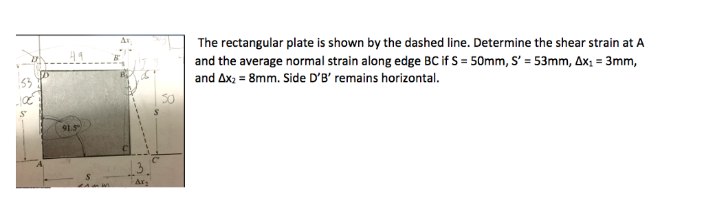Solved The rectangular plate is shown by the dashed line. | Chegg.com