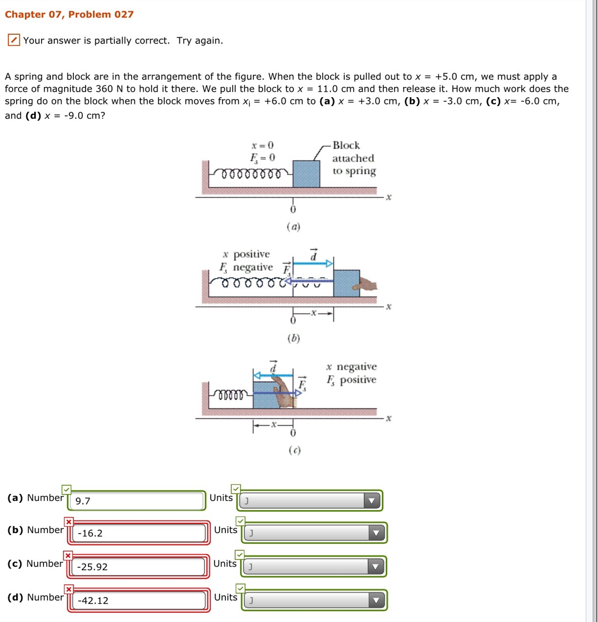 Solved A spring and block are in the arrangement of the | Chegg.com