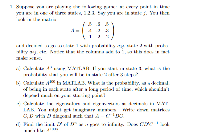 Solved 1. Suppose you are playing the following game: at | Chegg.com