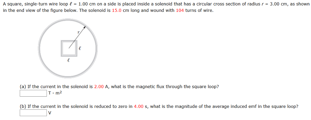 Solved A square, single-turn wire loop l = 1.00 cm on a side | Chegg.com