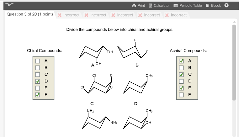 Solved Divide the compounds below into chiral and achiral | Chegg.com