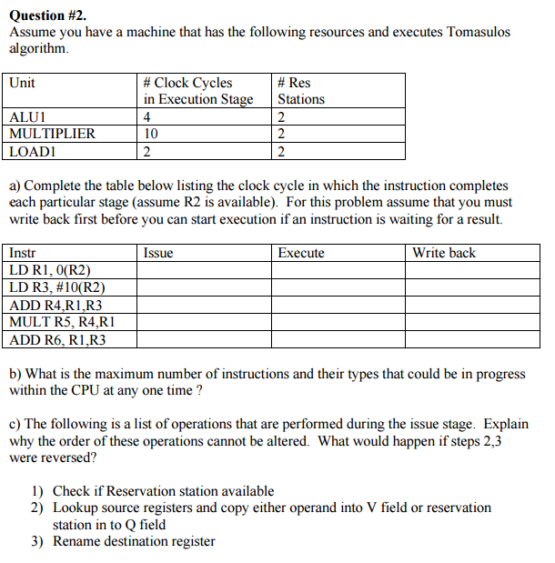 For part a, you fill out the table with the | Chegg.com