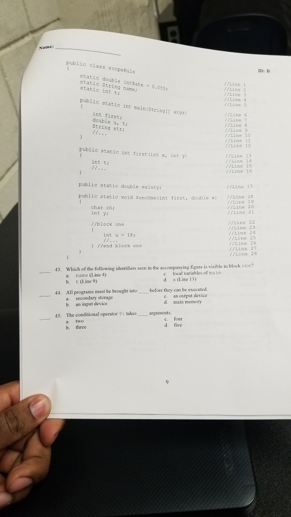 Solved Name: int x = 27; int y 10: do ID: B while (xy) 32. | Chegg.com