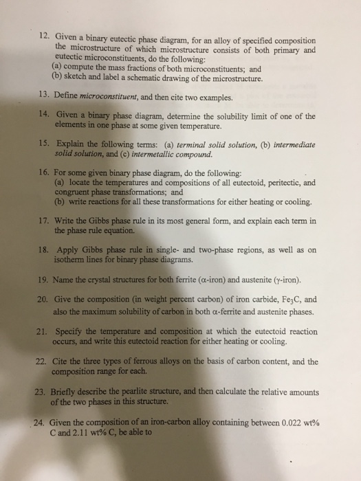 Solved 1. Define phase. 2. Name three important | Chegg.com