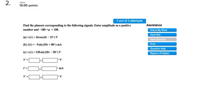 Solved Find the phasors corresponding to the following | Chegg.com