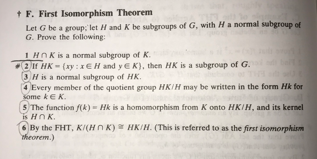 Solved tF. First Isomorphism Theorem Let G be a group; let H | Chegg.com