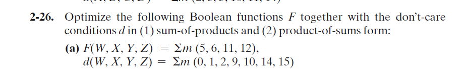 Solved Optimize the following Boolean function F together | Chegg.com