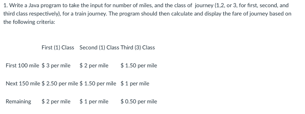 Solved 1. Write a Java program to take the input for number | Chegg.com