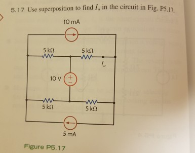 Solved Use superposition to find I_o in the circuit in Fig. | Chegg.com