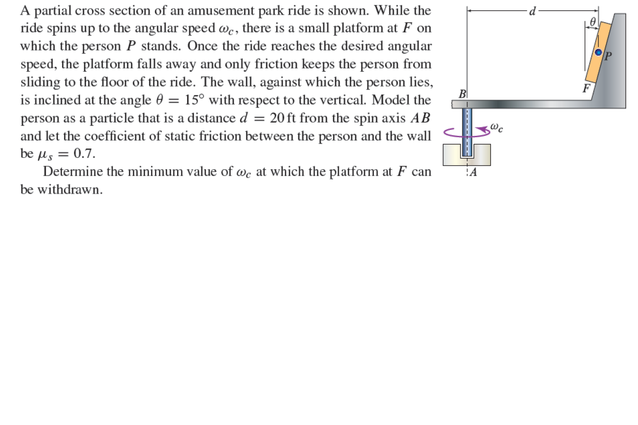 Solved A partial cross section of an amusement park ride is | Chegg.com