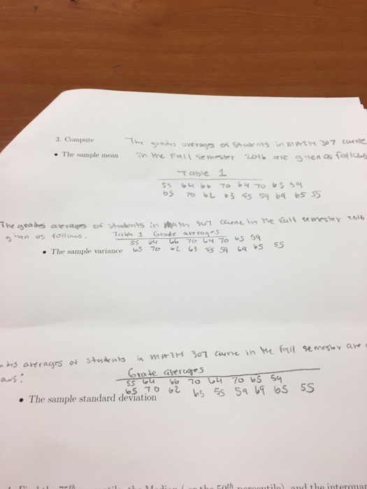 Solved Compute The grades averages of students in MATH 307 | Chegg.com