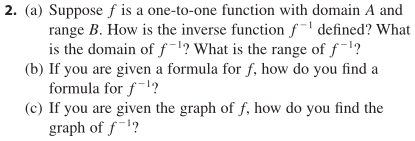 Solved Suppose f is a one-to-one function with domain A and | Chegg.com