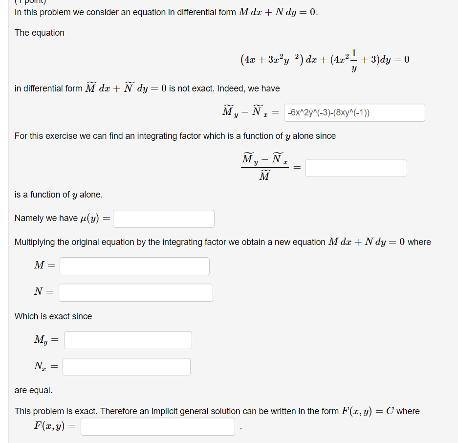 Solved In this problem we consider an equation in | Chegg.com