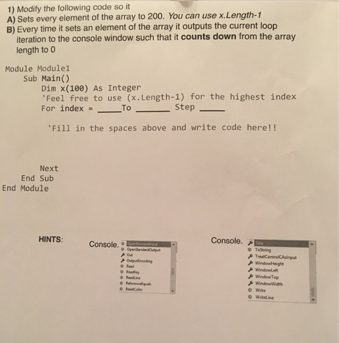 Solved 1) Modify the following code so it A) Sets every | Chegg.com
