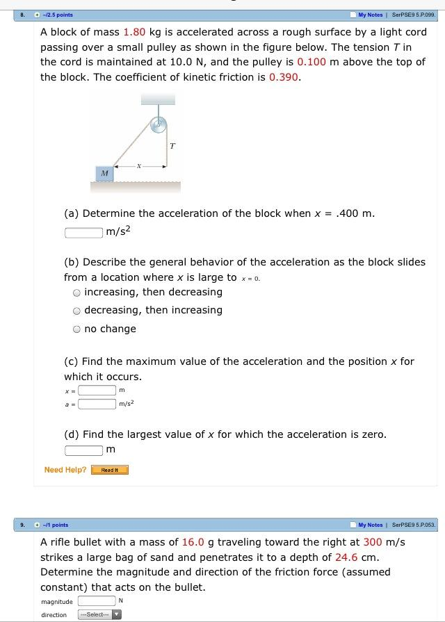 Solved A block of mass 1.80 kg is accelerated across a rough | Chegg.com