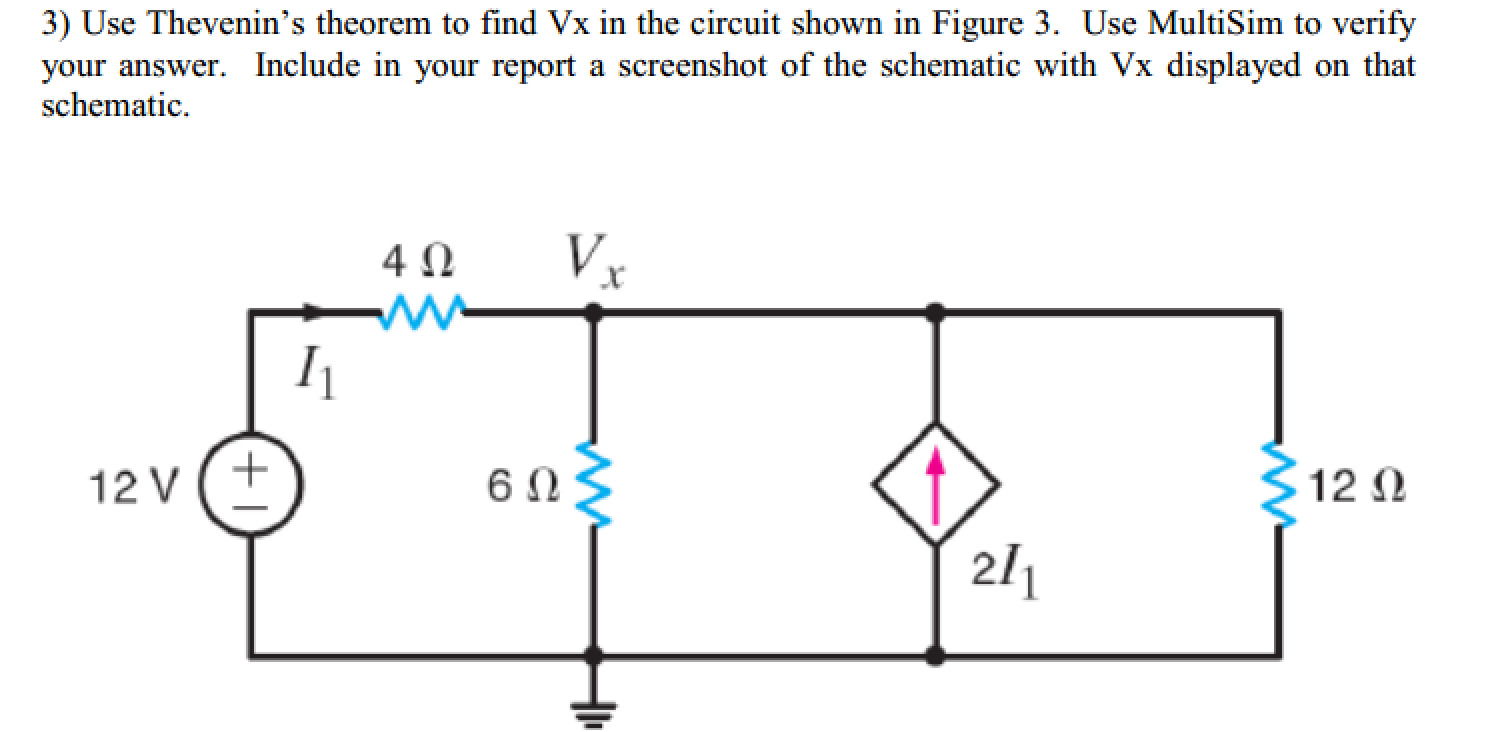 Solved Use Thevenin s theorem to find Vx in the circuit | Chegg.com