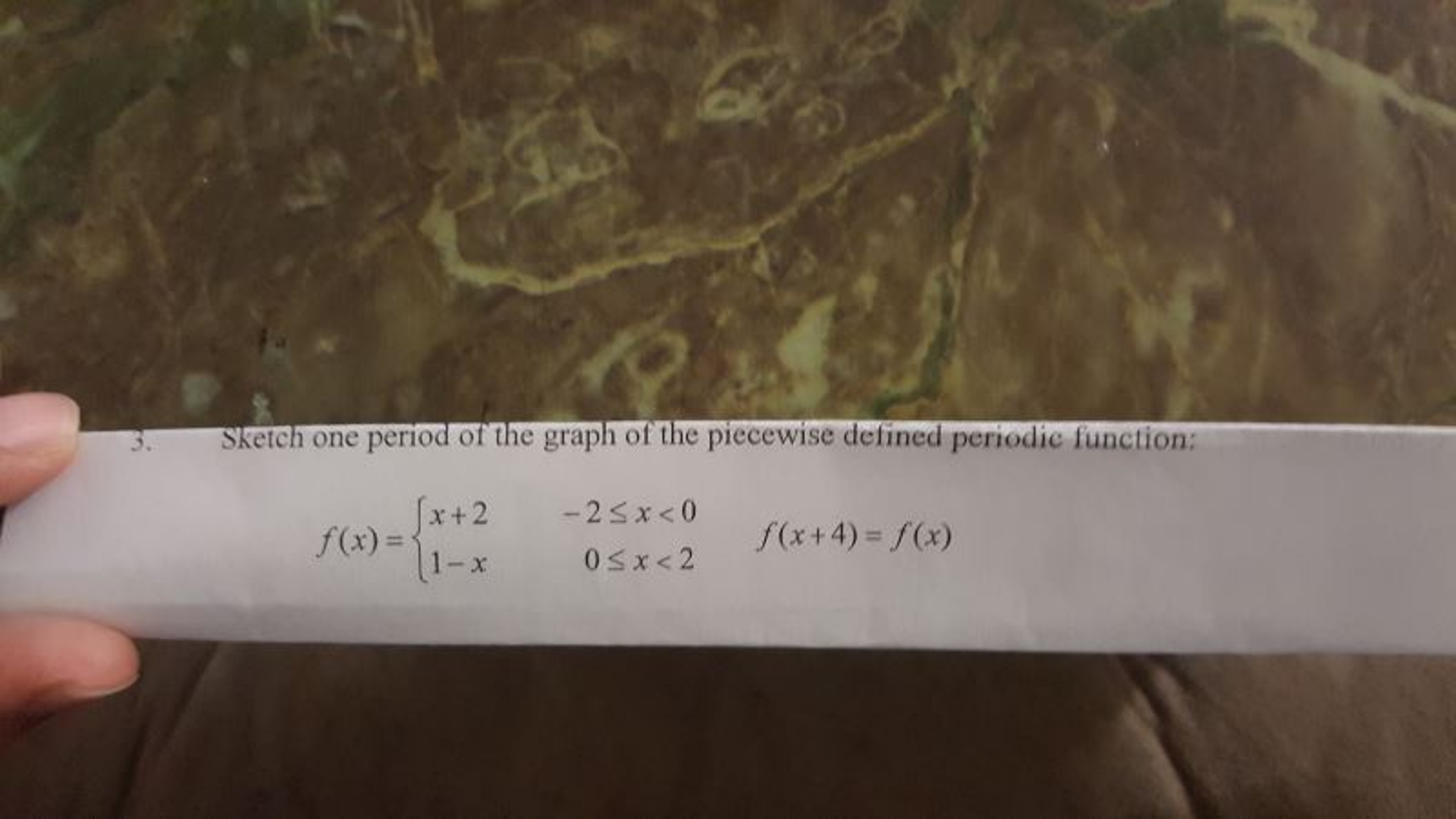 Solved Sketch one period of the graph of the piecewise | Chegg.com