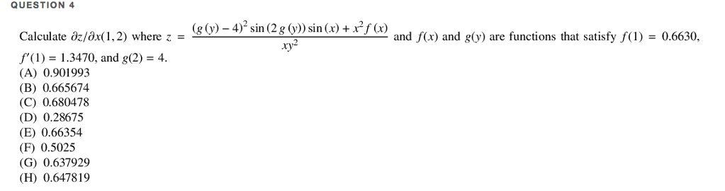 Solved Calculate partial differential z/partial differential | Chegg.com