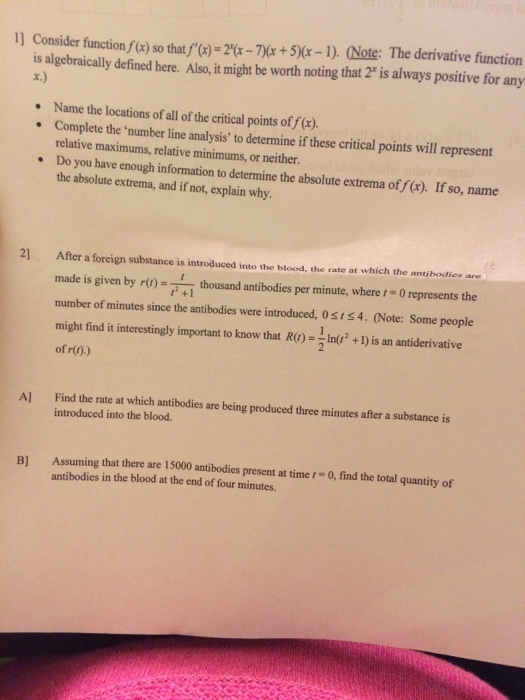 Solved Consider function f (x) so that f'(x) = 2^x(x - 7)(x | Chegg.com