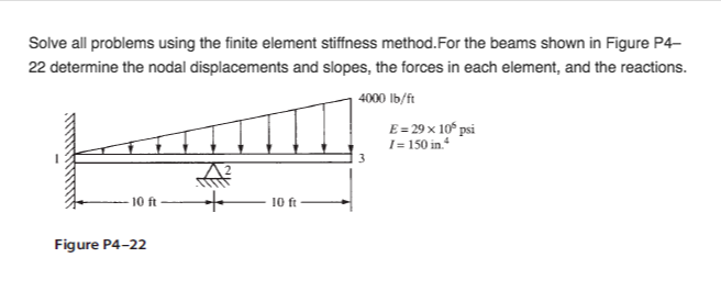 Solved Solve all problems using the finite element stiffness | Chegg.com