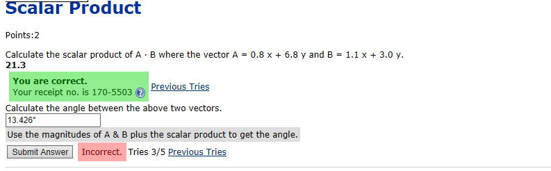 Solved Scalar Product Calculate the scalar product of A | Chegg.com