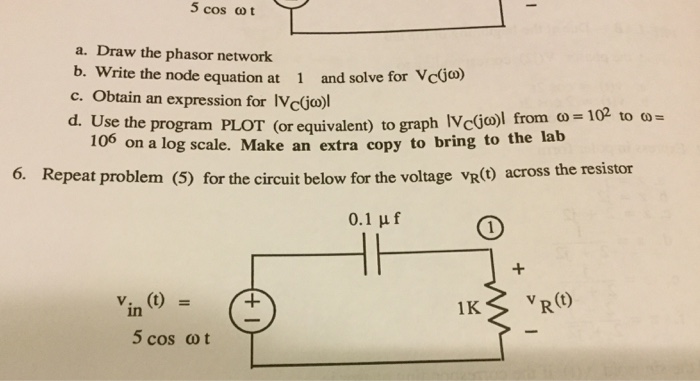 Solved Draw the phasor network Write the node equation at 1 | Chegg.com