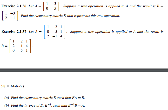 Solved 「 1-3 . )5 Exercise 2.1.56 Let A Suppose a row | Chegg.com