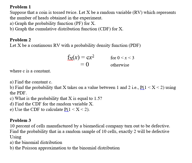 Solved Problem 1 Suppose That A Coin Is Tossed Twice Let X 