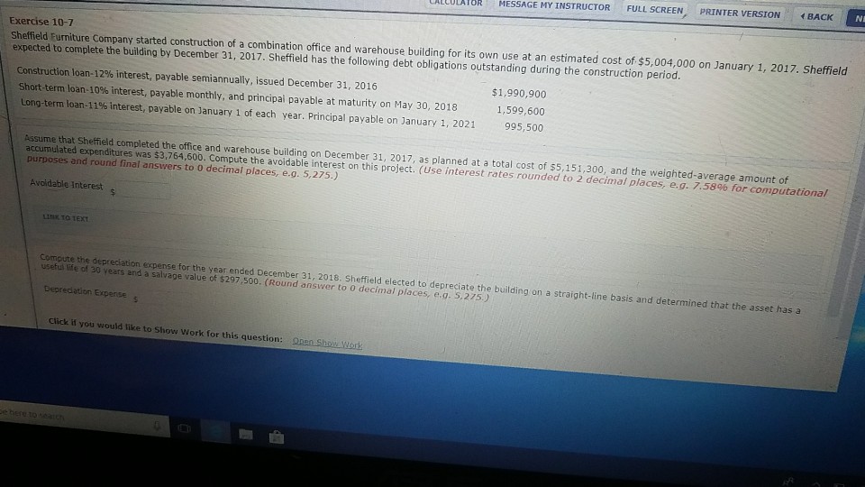 Solved NI CALCULATOR, MESSAGEMYINSTRUCTOR FULLSCREEN. | Chegg.com