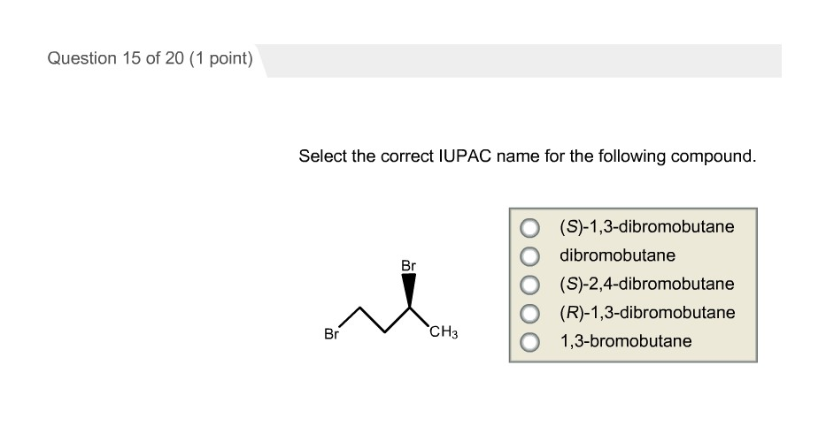 Solved Select the correct IUPAC name for the following | Chegg.com