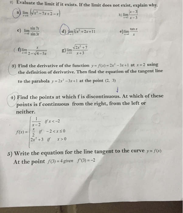 Solved Evaluate the limit if it exists. If the limit does | Chegg.com