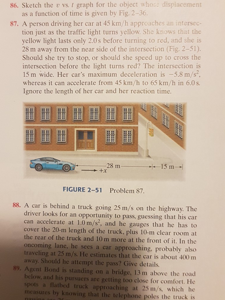 Solved 86. Sketch the v vs. t graph for the object whose | Chegg.com