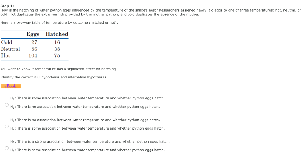 Solved Step 1: How is the hatching of water python eggs | Chegg.com