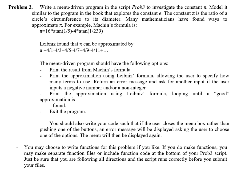 Solved Problem 3 Write A Menu Driven Program In The Script 6287