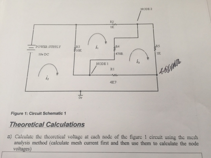 Solved Calculate the theoretical voltage at each node of the | Chegg.com