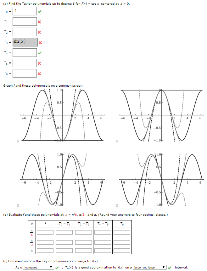 Solved (a) Find the Taylor polynomials up to degree 6 for | Chegg.com