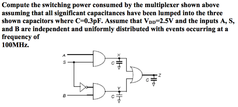 Solved Compute the switching power consumed by the | Chegg.com