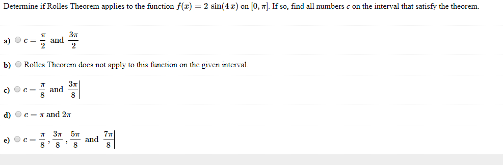 Solved Determine If Rolles Theorem Applies To The Function