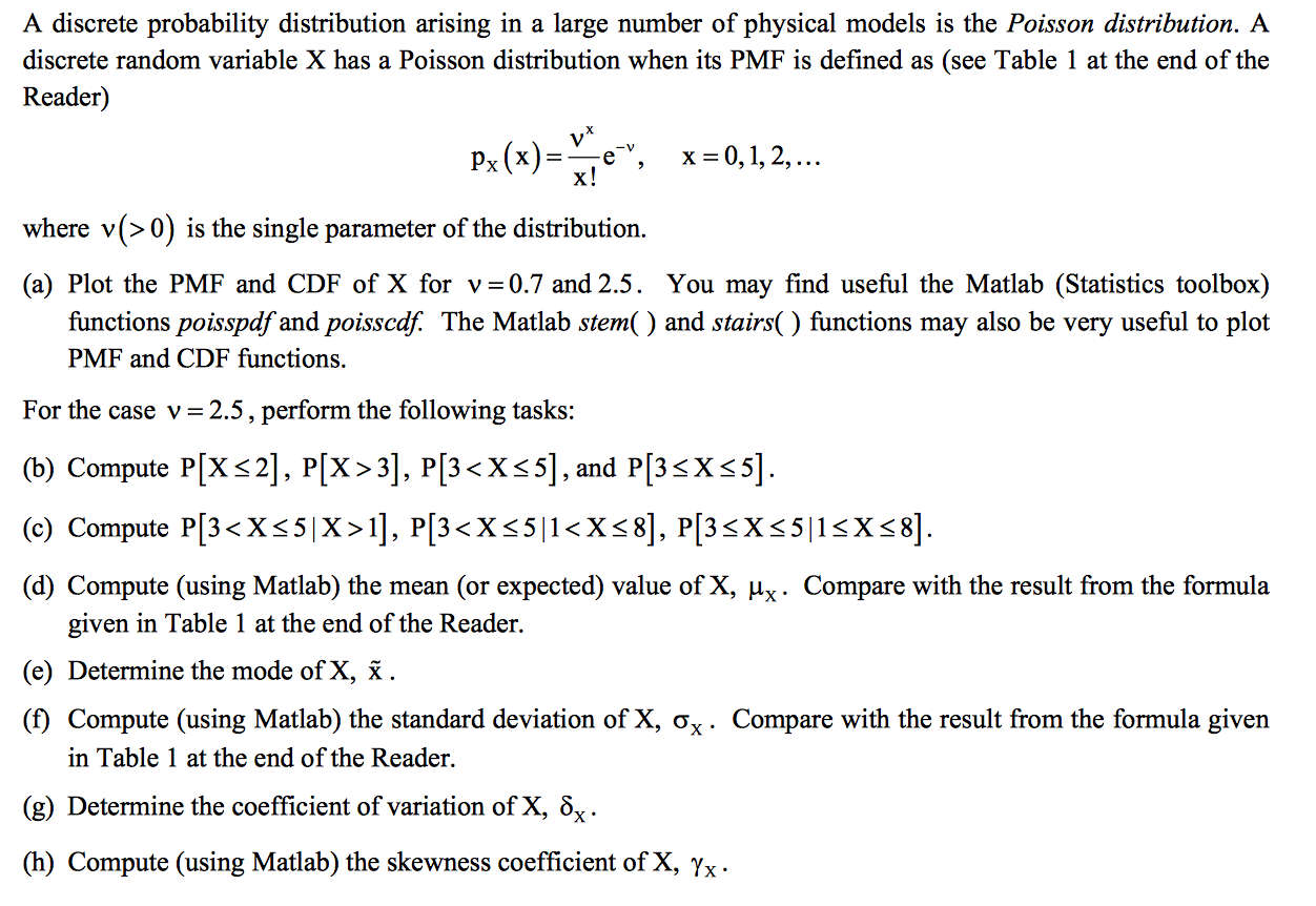 Solved (a) Plot the PMF and CDF of X for ? ? 0.7 and 2.5 . | Chegg.com