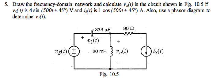 Solved Draw the frequency-domain network and calculate v0(t) | Chegg.com