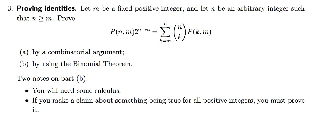 Solved 3. Proving identities. Let m be a fixed positive | Chegg.com