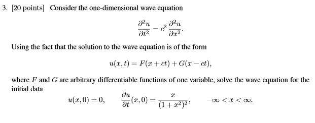 Solved Consider the one-dimensional wave equation partial | Chegg.com