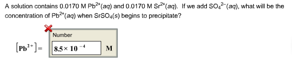 Solved A solution contains 0.0170 M Pb2 (aq) and 0.0170 M | Chegg.com