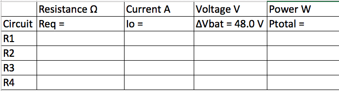 Solved Calculate the following for this circuit and fill in | Chegg.com