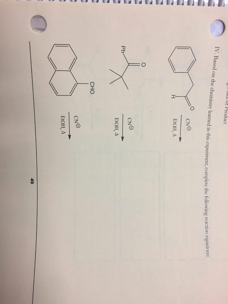 I 6t Product IV. Based on the chemistry learned in | Chegg.com