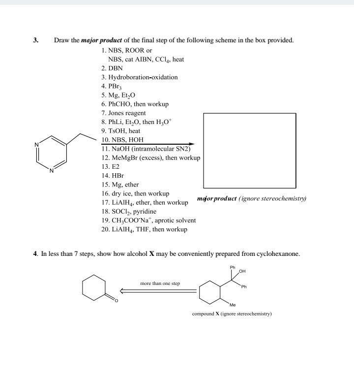 Solved 3. Draw the major product of the final step of the | Chegg.com