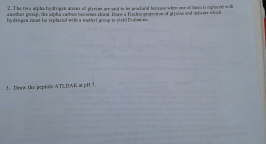 Solved The two alpha hydrogen atoms of glycine are said to | Chegg.com