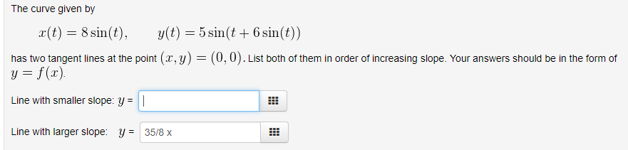 Solved The curve given by r(t) 8sin(t) y(t) 5sin(t 6 sin(t)) | Chegg.com