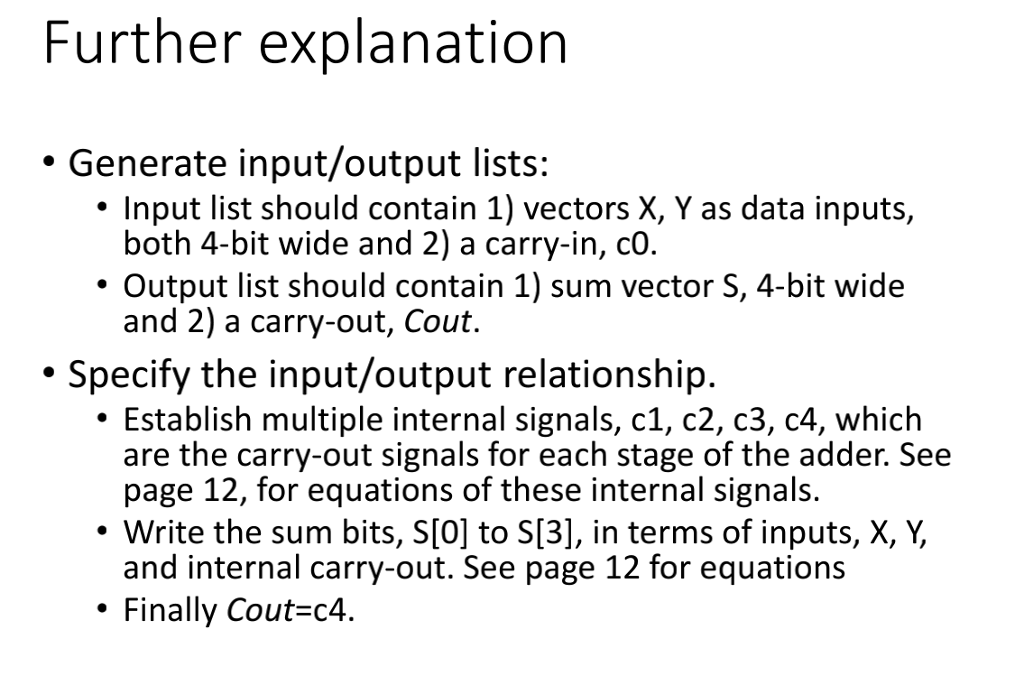 Solved Design C: Implement a 4-bit CLA using data-flow VHDL. | Chegg.com